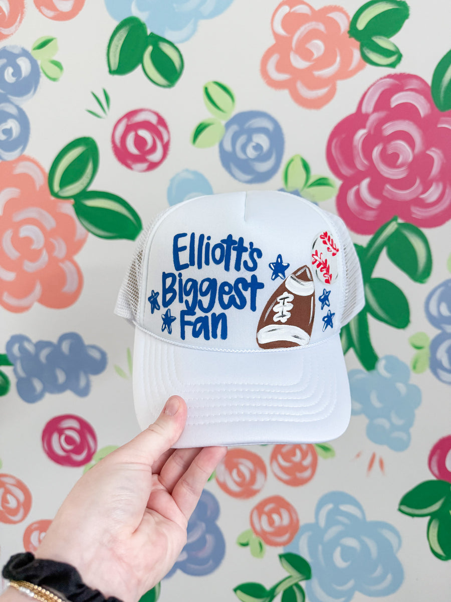 Biggest Fan Custom Hand Painted Trucker Hat – The Redheaded Camel