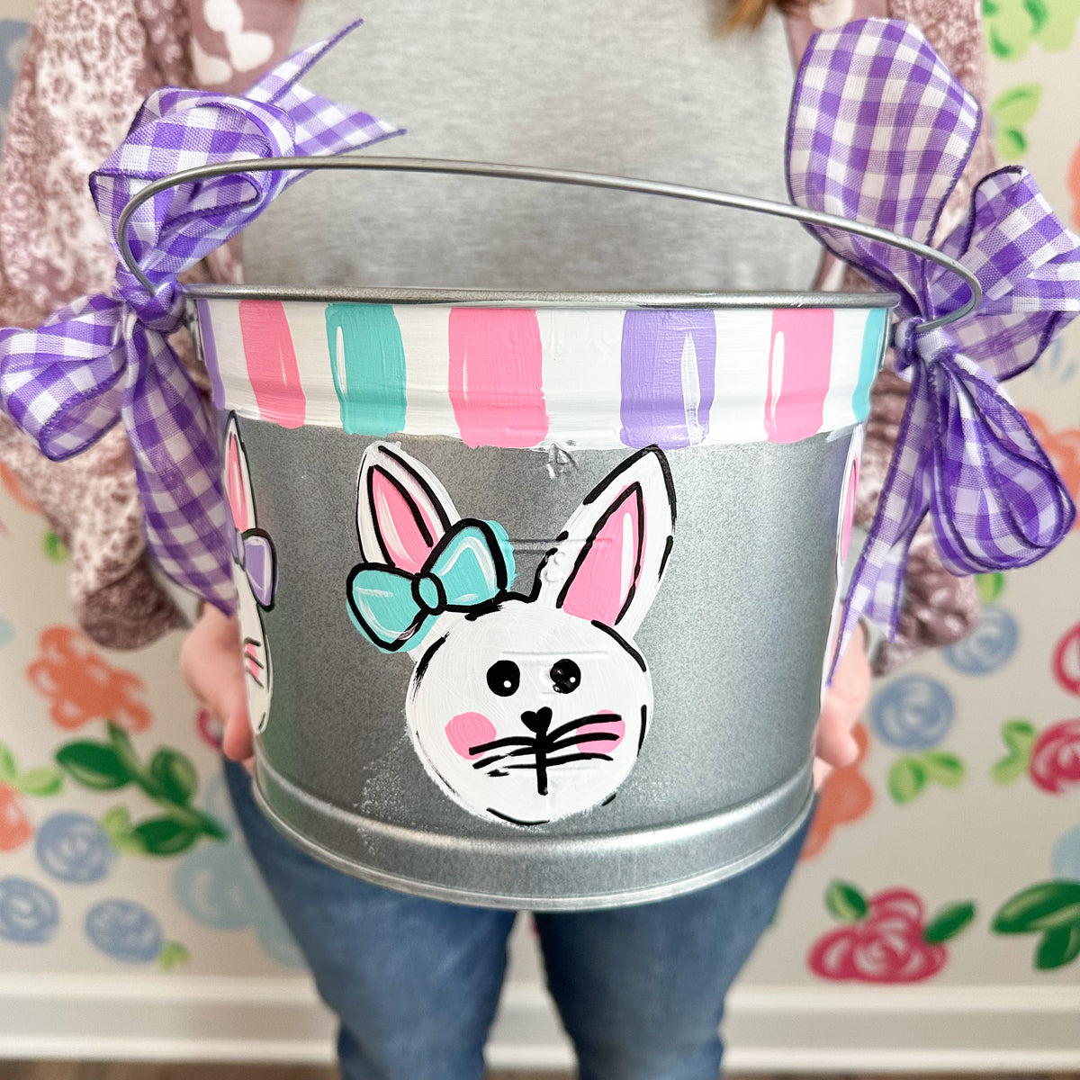 Personalized Bow Bunny Easter Bucket – The Redheaded Camel